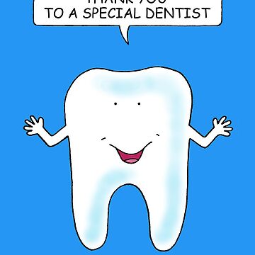 "Thank You to Dentist Talking Cartoon Tooth" Sticker for Sale by ...