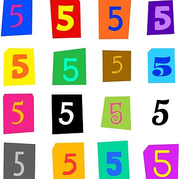 "magazine cut-out number 5 set" Sticker for Sale by Words-Artist ...