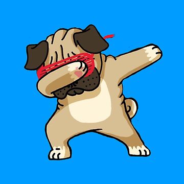 Pegatina for Sale con la obra «Dabbing Pug Puppy, Perro divertido, Hip ...