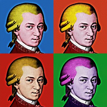 "Copy of Wolfang Amadeus Mozart Pop Art Portrait in Blue Background ...