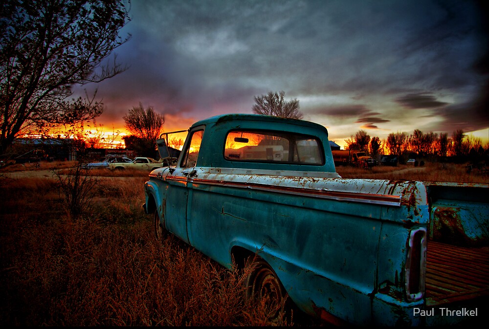 "Old Truck and Sunset" by Paul Threlkel | Redbubble