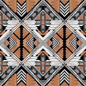 "Tribal Black, White, and Redwood Geometric Chevron #3" Sticker for ...
