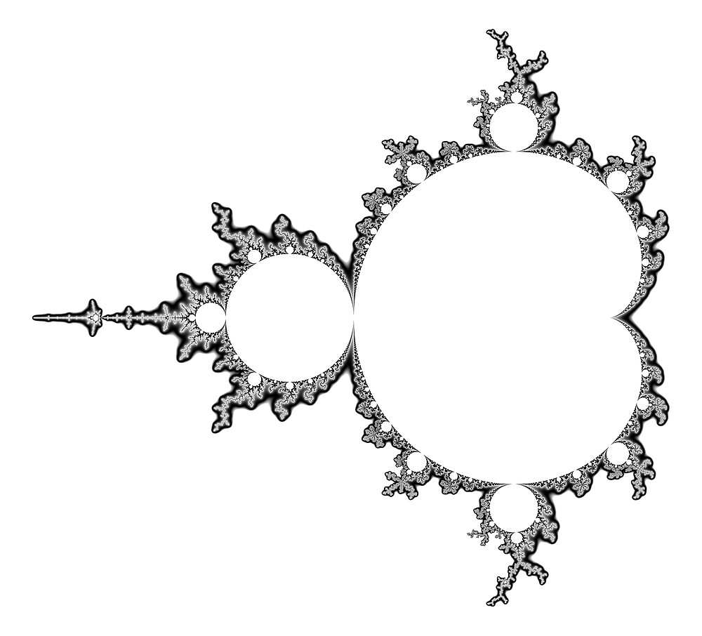 "Mandelbrot Set - Monochrome Outline " by Rupert Russell | Redbubble