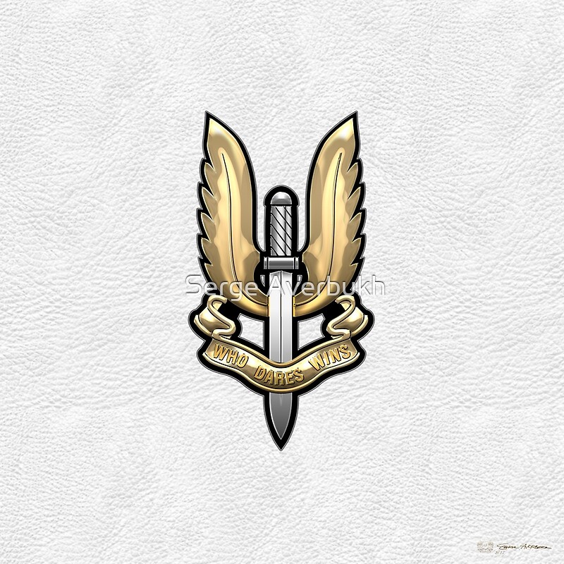 "Special Air Service - SAS Badge over White Leather" by Serge Averbukh ...