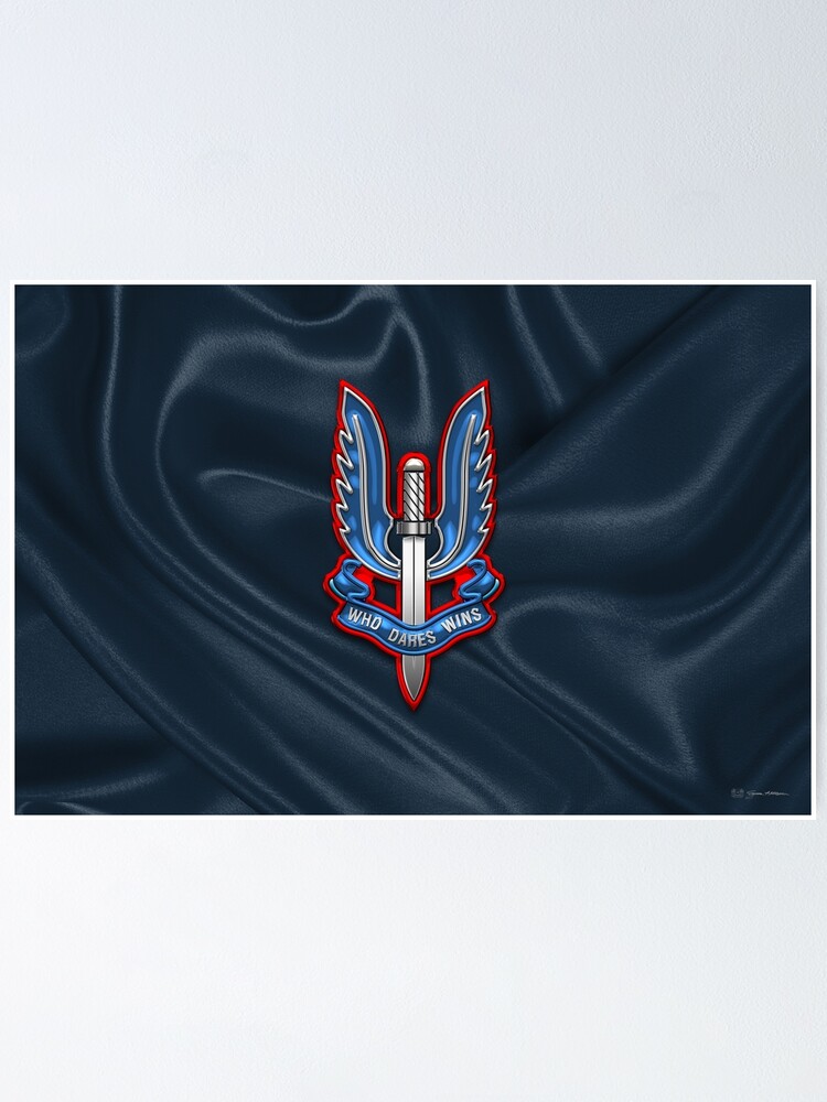 "Special Air Service - SAS Insignia over Unit Flag" Poster by Captain7 ...