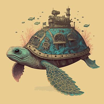 "Steampunk Sea Turtle Submarine" Sticker for Sale by Jenna Marie ...