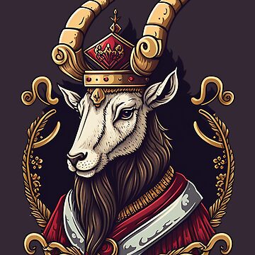 "Goat King With Crown" Art Board Print for Sale by k3rstman1 | Redbubble
