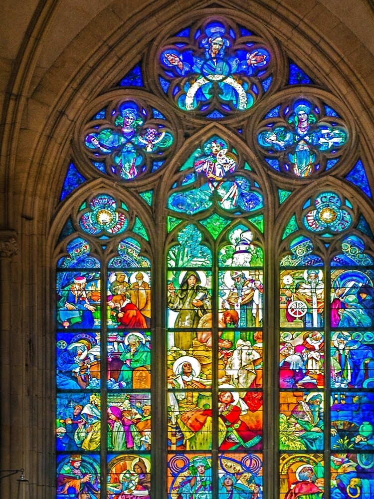 Stain Glass Window By Alfons Mucha Inside Saint Vitus Cathedral