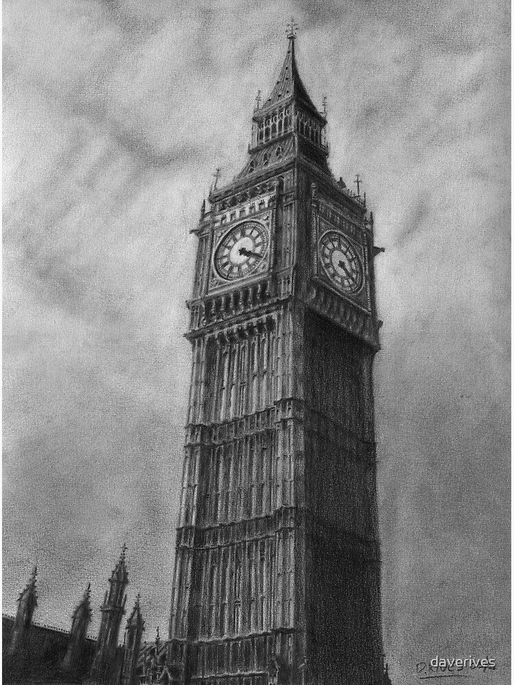 "Big Ben London Pencil Drawing" Poster by daverives | Redbubble