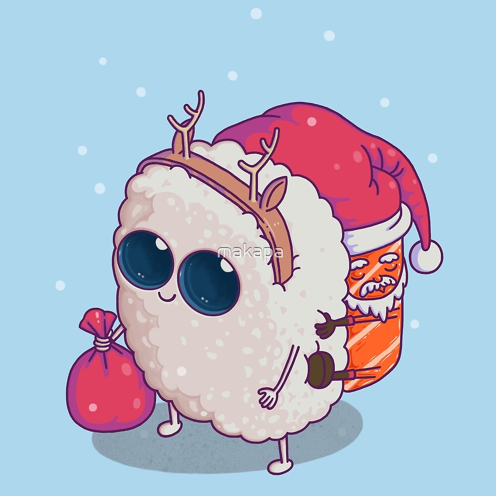 "happy santa sushi" by makapa | Redbubble