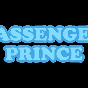 "Passenger prince in car in blue" Sticker for Sale by zivilej | Redbubble