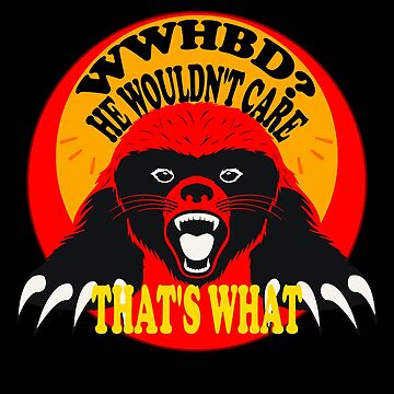 "WWHBD ? angry red badger meme" Sticker for Sale by Deco-Design | Redbubble