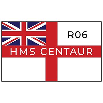 "HMS Centaur R06 On British White Ensign - British Navy Centaur Class ...