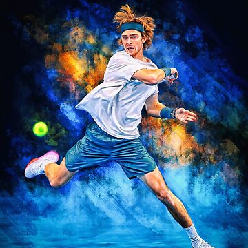 "Andrey Rublev plays forehand. 2023. Digital artwork print wall poster ...