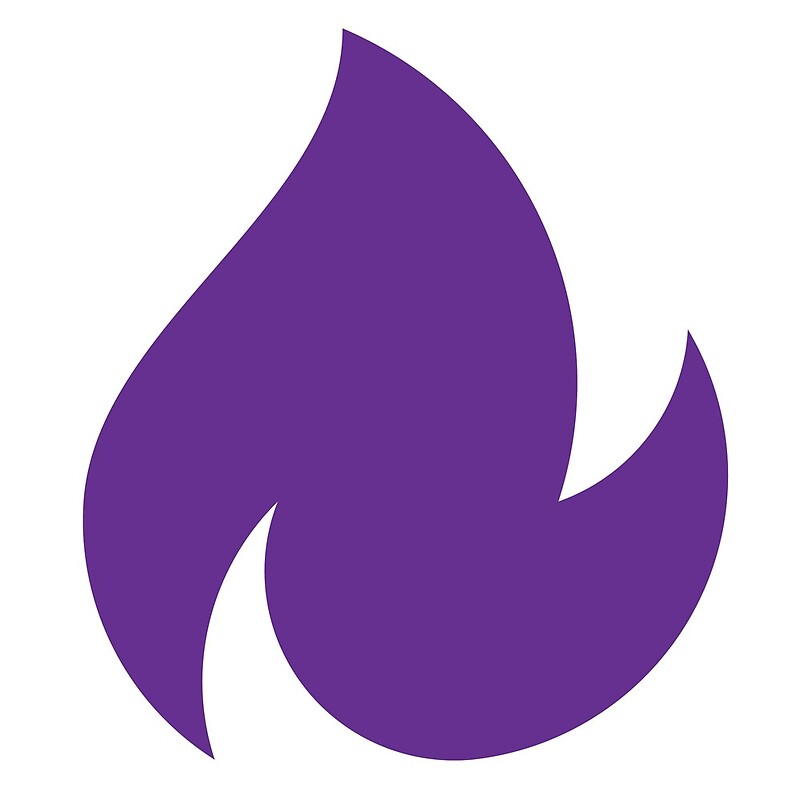 "reality blurred purple dancing fire logo" by Andy Dehnart | Redbubble