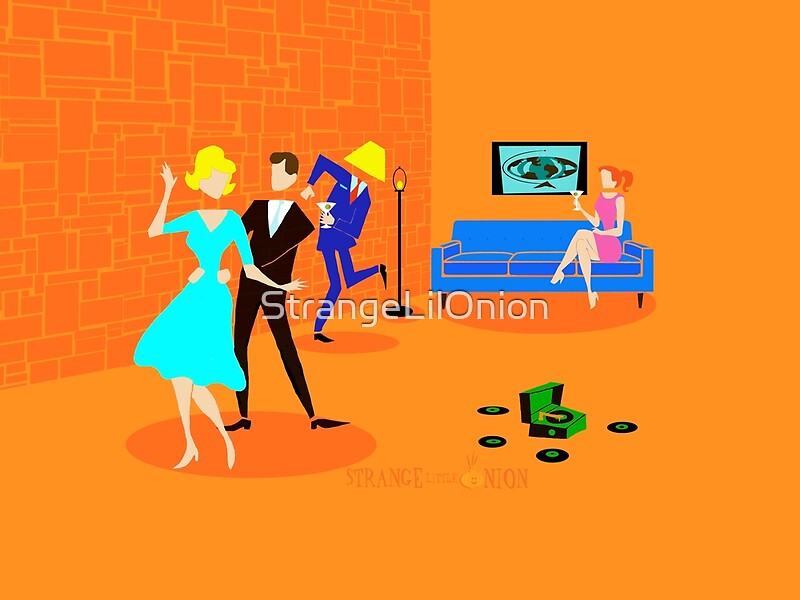 "Retro Cartoon Cocktail Party " by StrangeLilOnion | Redbubble