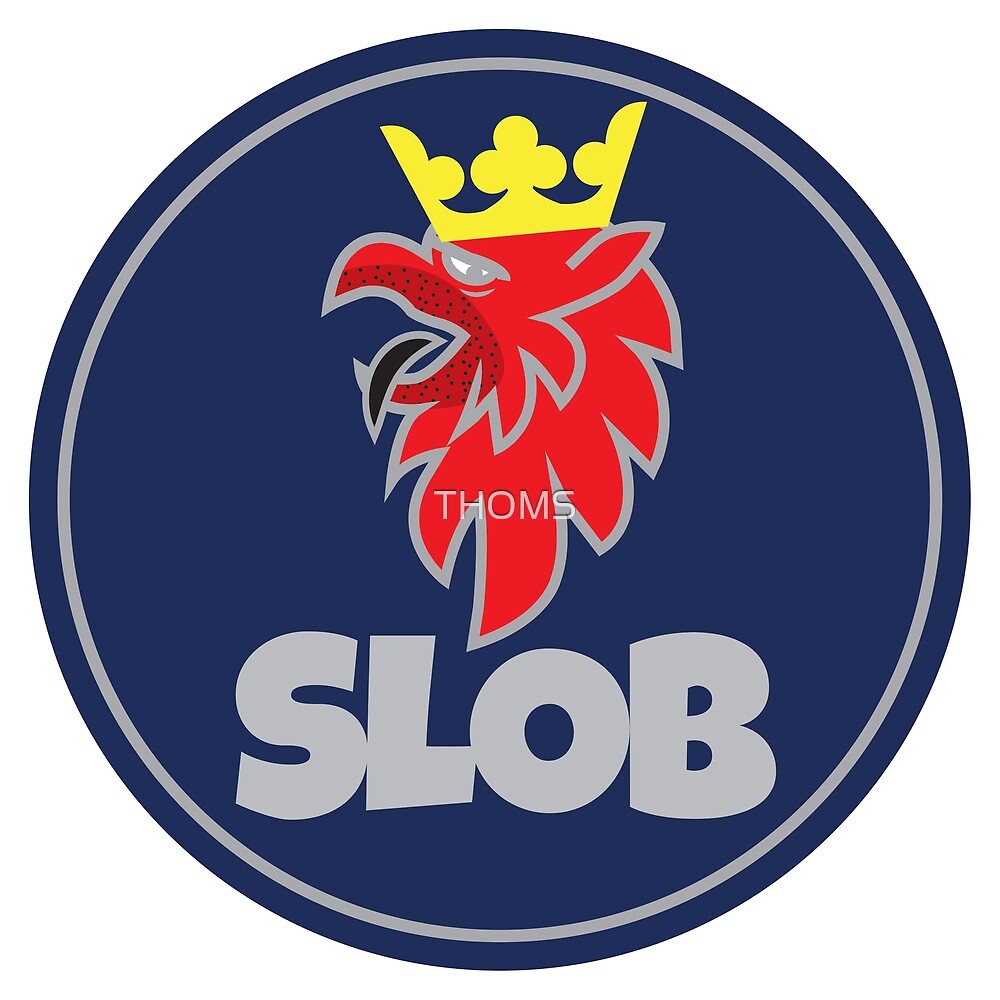 "SAAB Inspired SLOB - Jump in the ole SLOB! Logo" by THOMS | Redbubble