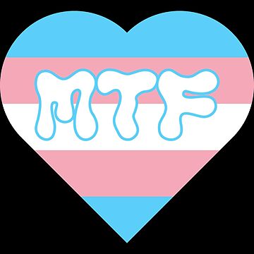 "MTF Male To Female Transgender Pride Heart" Sticker for Sale by ...