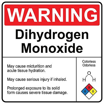 "Dihydrogen Monoxide" Sticker for Sale by sushishoes333 | Redbubble