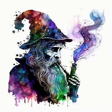 "wizard smoking a pipe" Sticker for Sale by WigWug | Redbubble