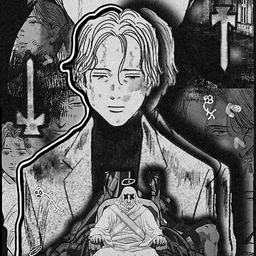 "Johan Liebert Black and White Manga Style Print" Sticker for Sale by ...