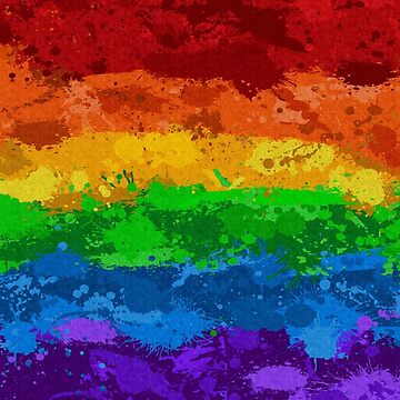 "Abstract Paint Splatter LGBTQ Pride Rainbow Flag Background" Clock for ...
