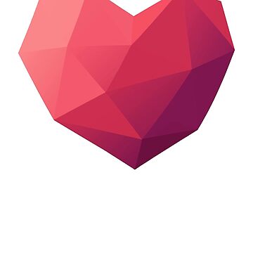 "Low Poly Heart" Sticker for Sale by ArtandCoffeeUK | Redbubble