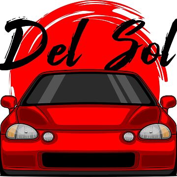 "Front Red Del Sol JDM" Sticker for Sale by goldentuners | Redbubble