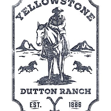 "Yellowstone Dutton Ranch Vintage Cowboy Stamp" Essential T-Shirt for ...