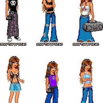 "more pixel dollz " Sticker for Sale by snorturprozac | Redbubble