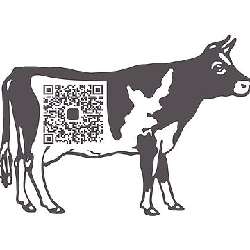 "Cow QR code Black and White" Sticker for Sale by CleverILY | Redbubble