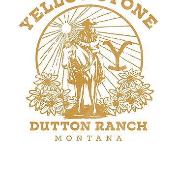 "Yellowstone Dutton Ranch Vintage Floral Gold Logo" Essential T-Shirt ...