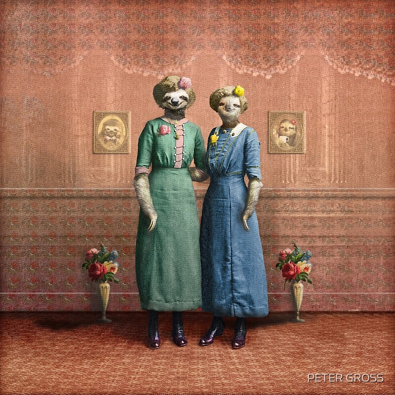 "The Sloth Sisters at Home" by PETER GROSS | Redbubble