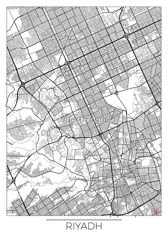 "Riyadh Map Minimal" by HubertRoguski | Redbubble