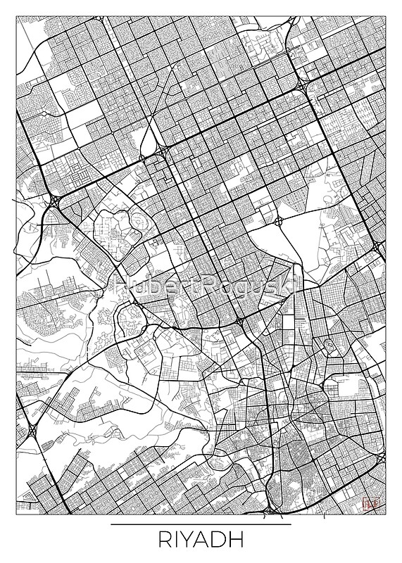 "Riyadh Map Minimal" by HubertRoguski | Redbubble