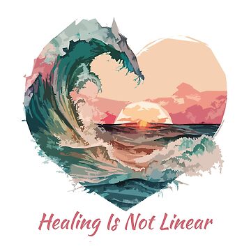 "Healing Is Not Linear: Waves Mental Health Art" Sticker for Sale by ...