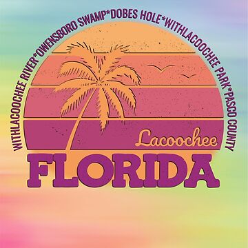 "Lacoochee Florida Sunset Retro Vintage Local Pride Logo " Sticker for ...
