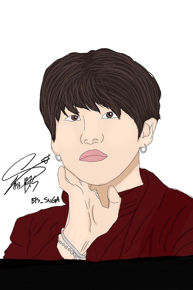 "BTS SUGA DRAWING - Multiple Items" by BlazingStarzz | Redbubble