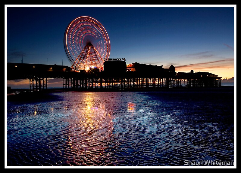 "Sunset on Blackpool pier" by Shaun Whiteman | Redbubble