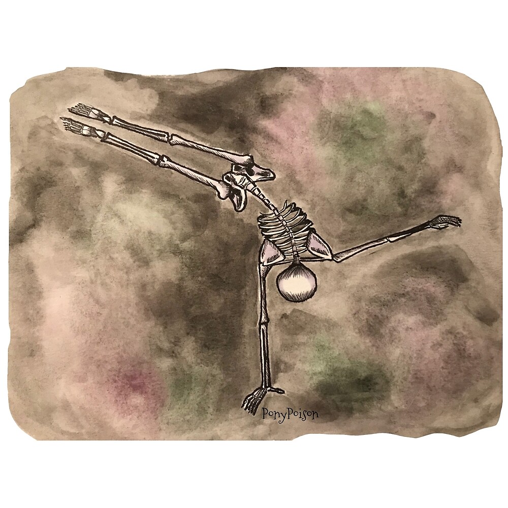 "Handstand Skeleton Watercolor" by PonyPoison | Redbubble