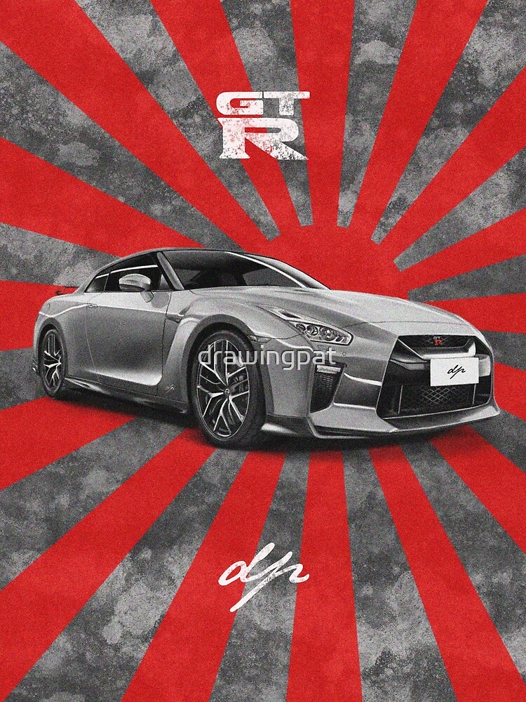 "Nissan R35 GTR - Rising Sun" by drawingpat | Redbubble