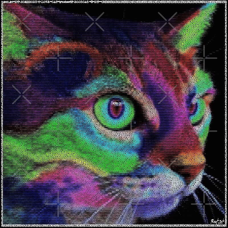 "ASCii ART COLOR CAT ™ by ROOTCAT" by Grimm Land | Redbubble