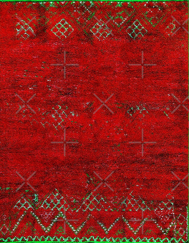 "V17 Red Traditional Moroccan Carpet Texture." by Arteresting | Redbubble