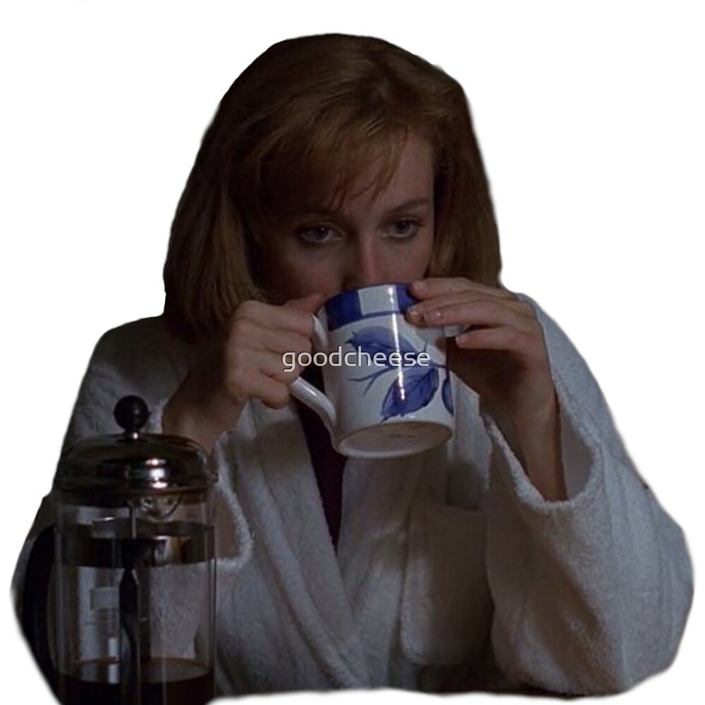 "scully drinking coffee" by goodcheese | Redbubble