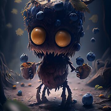 "Dark Forest Horror, Blueberry Forager" Sticker for Sale by Fantasy ...