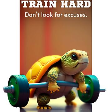 "Turtle lifting weights in the gym" Sticker by CinEmmaDesign | Redbubble