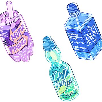 "AO3 Tags Bundle - Angst / Mutual Pining / Canon Divergence" Sticker ...