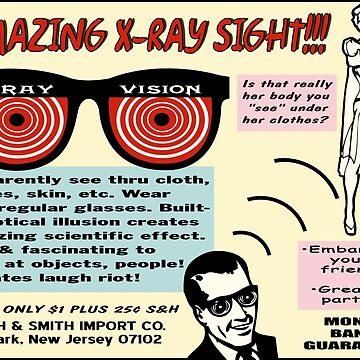 "X-ray Vision Comic Book Ad" Poster for Sale by kayve | Redbubble