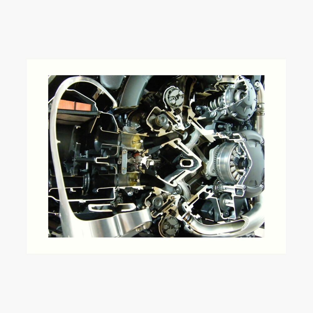 "Cross section of a motorcycle engine." Art Print by paulwkerr | Redbubble