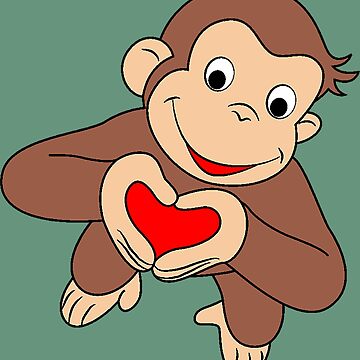 "Curious George Is All Heart " Sticker for Sale by HarleyAkhtar | Redbubble